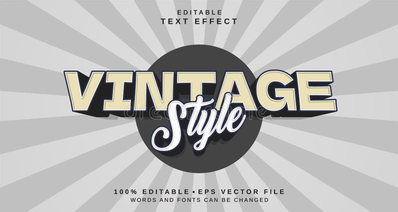 Estilo De Texto Editable Efecto Estilo Vintage Tema De Estilo De Texto ...