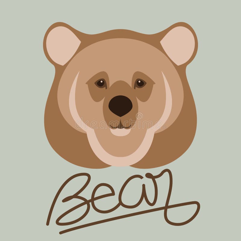 Estilo Del Ejemplo Del Vector De La Cara Del Oso Plano Ilustración del ...