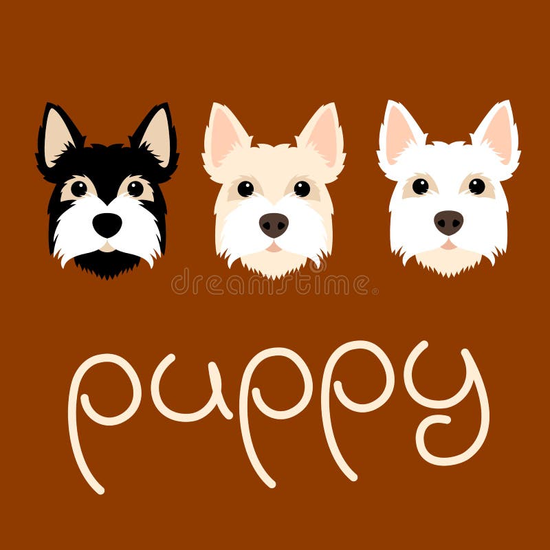 Estilo Del Ejemplo Del Vector De La Cara Del Perrito Del Perro Plano ...