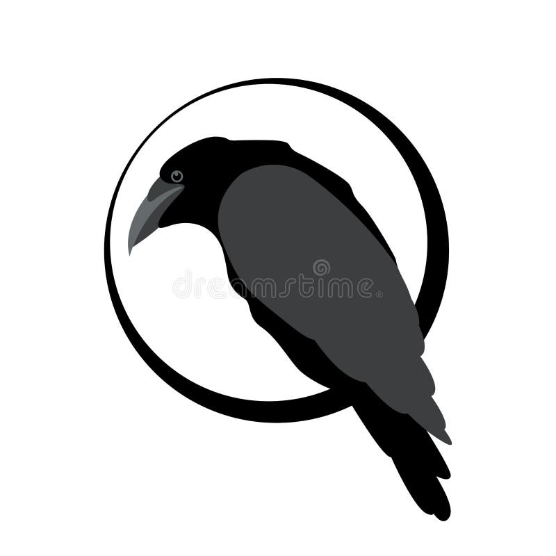 Estilo Del Ejemplo Del Vector Del Cuervo Plano Ilustración del Vector ...