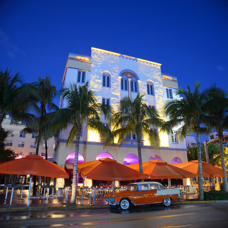 Estilo Edison Del Art Déco En Miami Beach Foto editorial - Imagen de ...