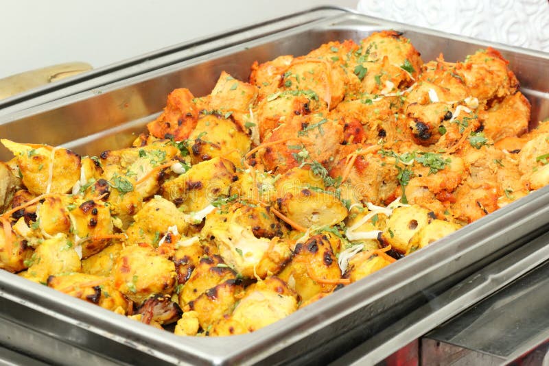 Estilo Indio De Pollo Tikka De Diferentes Tipos Foto de archivo ...