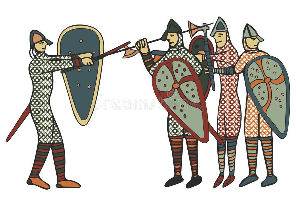 Soldados Normandos Estilo Medieval (arte Digital) Ilustração Stock ...