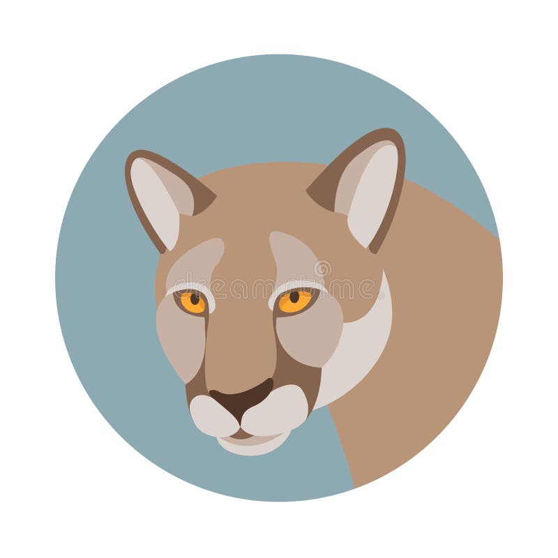 Perfil Plano Del Estilo Del Ejemplo Del Vector Del Puma Ilustración del ...