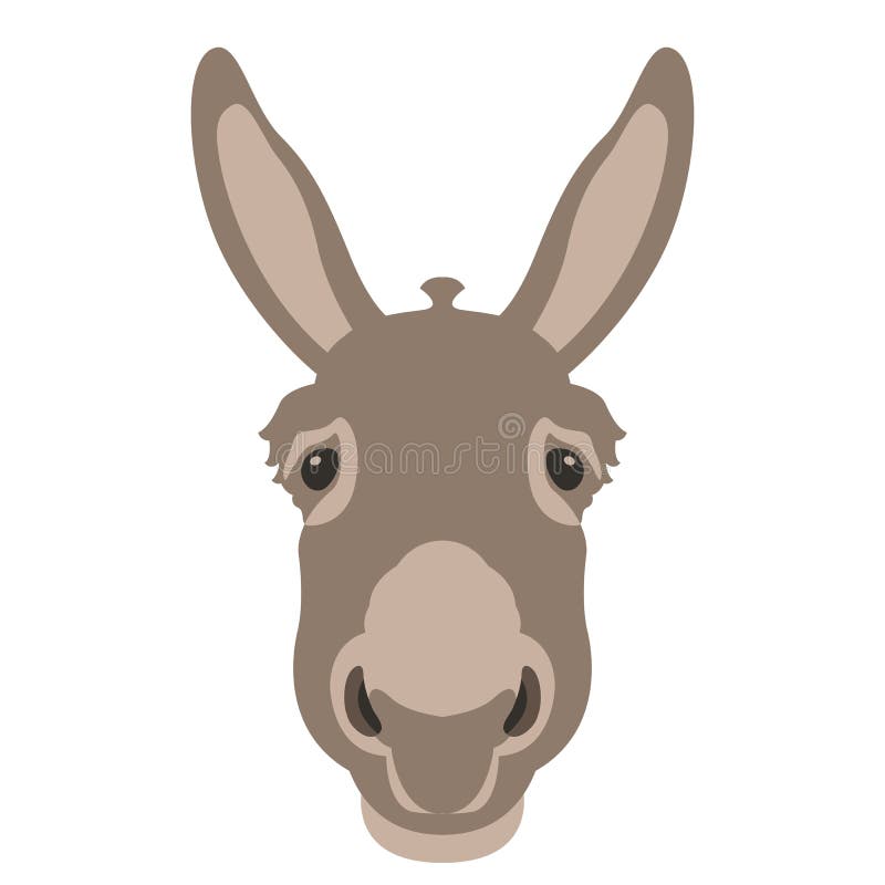 Cabeza De Burro Estilo Vector Plano Ilustración del Vector ...
