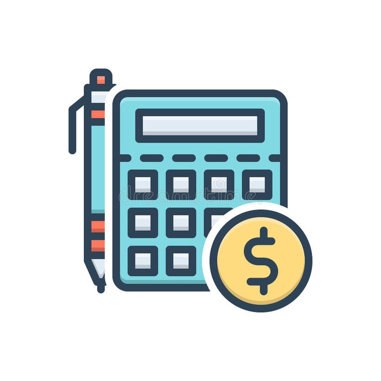 Color Illustration Icon for Estimate, Calculation and Gauge Stock ...
