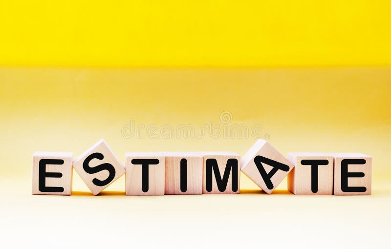 The ESTIMATE Symbol . Beautiful Yellow Background, a Place To Copy ...