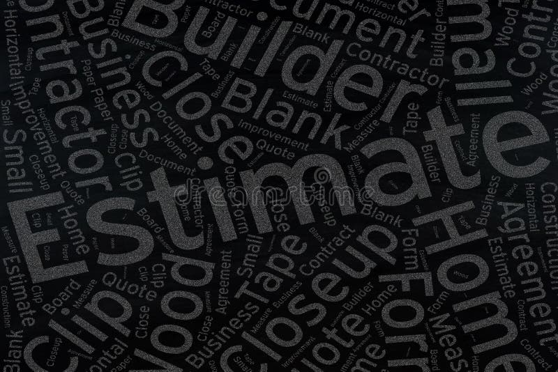 Word cloud - cost estimate stock vector. Illustration of method - 110065693