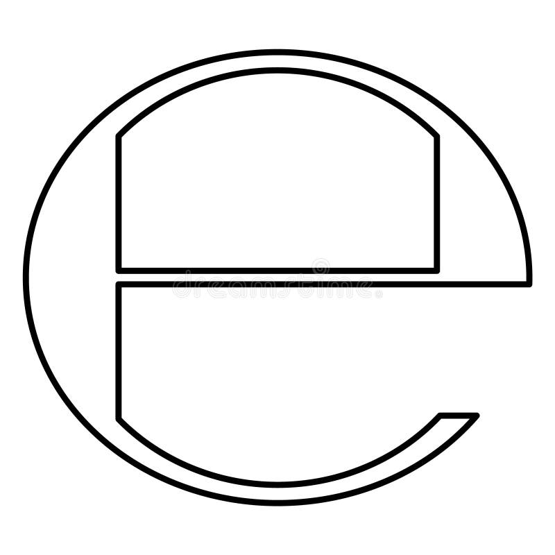 Estimated Sign E Mark Symbol E Icon Black Color Illustration Flat Style ...