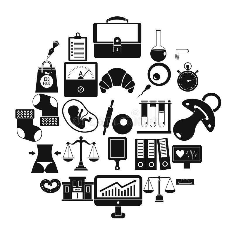 Estimation Icons Set, Simple Style Stock Vector - Illustration of ...