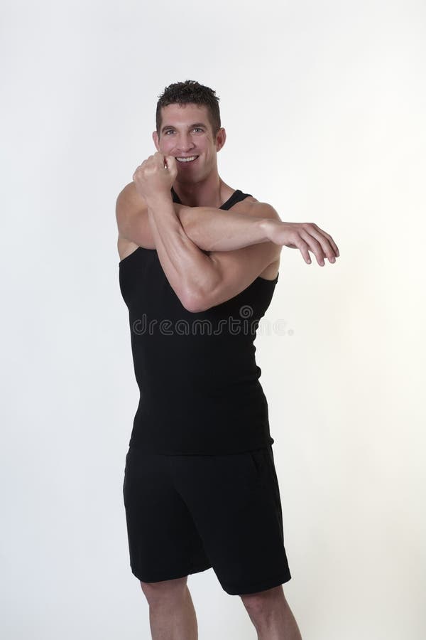 Estirar ejercicio imagen de archivo. Imagen de gimnasio - 27150357