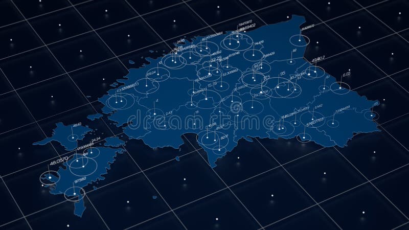 Estonia Blue Map Big Data Visualization. Futuristic Map Infographic ...