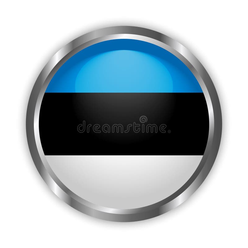 Estonia National Flag Button with Silver Frame. Estonia Round Badge ...