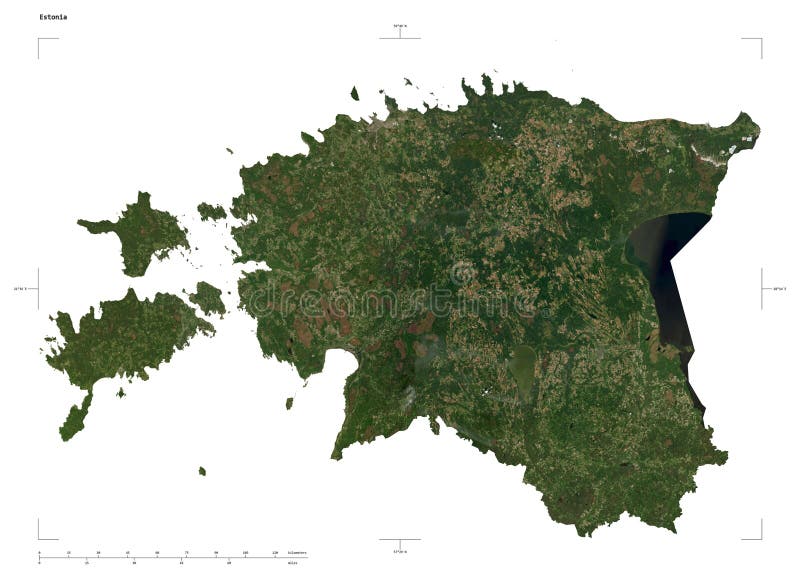 Estonia Shape on White. Low-res Satellite Stock Illustration ...