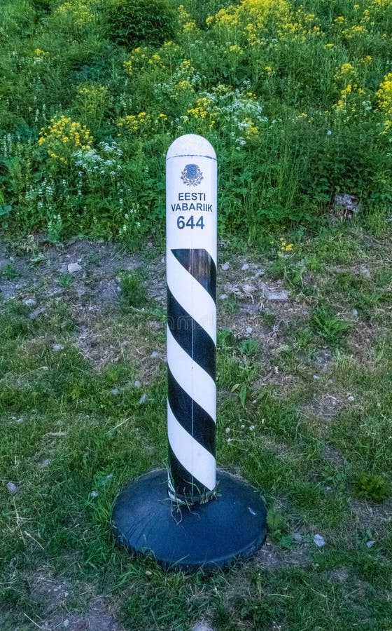 Estonian Border Post on the Border with Russia. Stock Image - Image of ...
