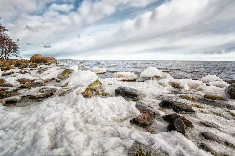 At the Estonian Coast in Spring Stock Image - Image of rock, estonia ...