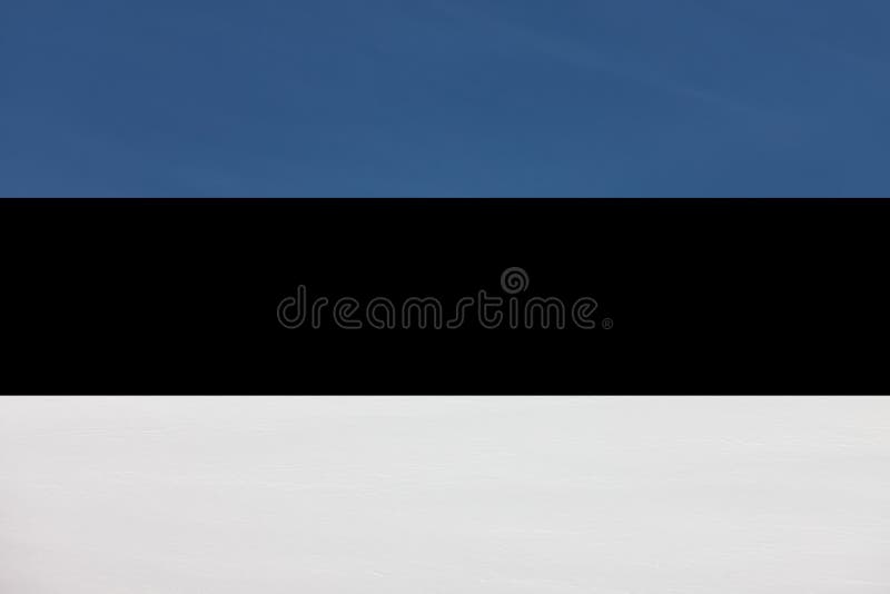 Estonian Flag Made from Snow and Sky Patterns Stock Photo - Image of ...