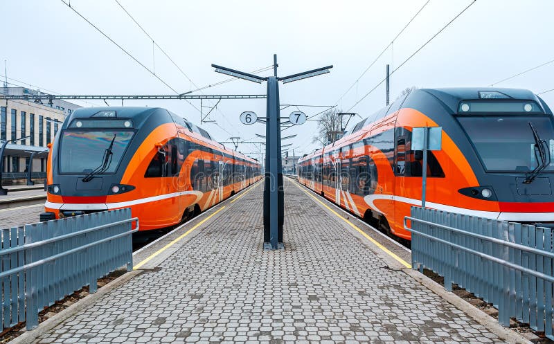 Estonian Modern National Rail Transport Stock Photo - Image of railway ...