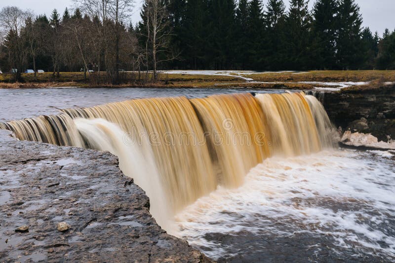 Estonian Waterfall at Spring Stock Photo - Image of nature, juga: 52873816