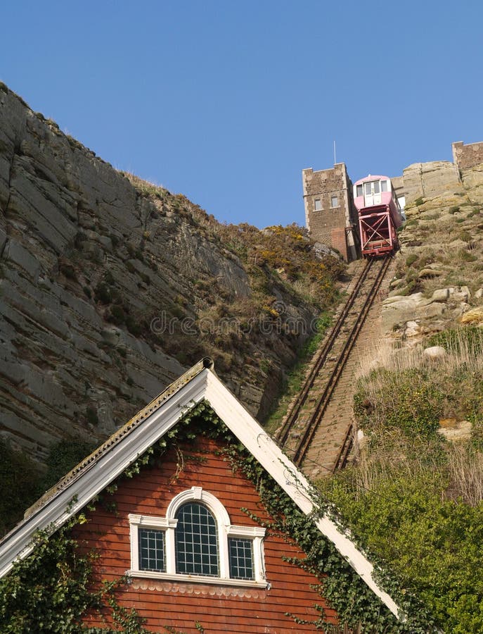 Estrada De Ferro De Funicular Hastings Foto de Stock - Imagem de cabo ...
