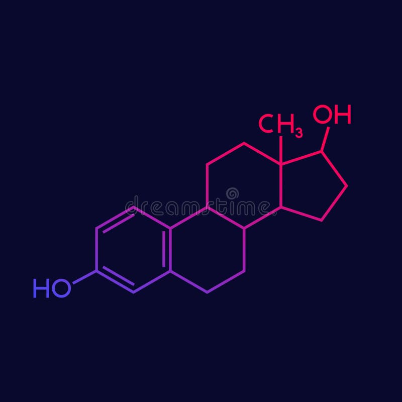 Estradiol Molecule, Ball-and-stick Molecular Model. Chemical 3d ...