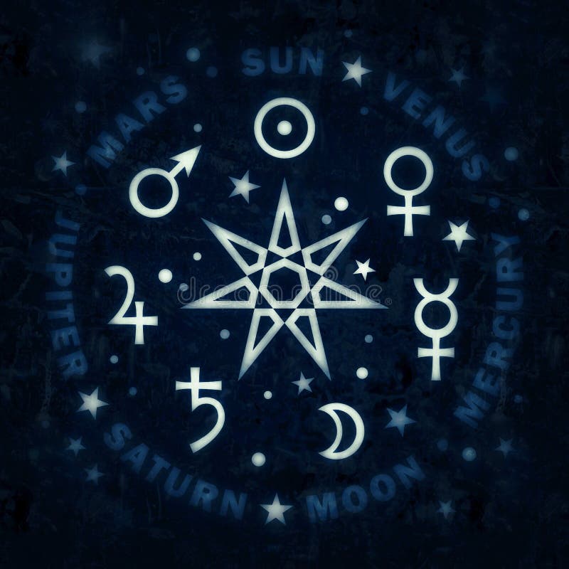 Estrela Dos Mágicos Sete Planetas Da Astrologia Ilustração do Vetor ... Estrela Dos Mágicos Sete Planetas Da Astrologia Ilustração do Vetor ...