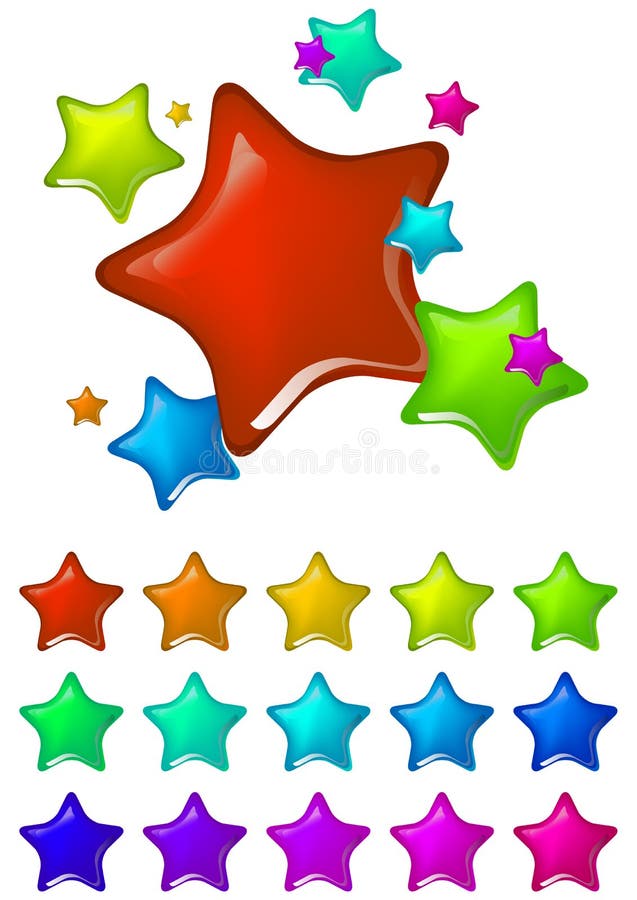 Estrela da cor ilustração do vetor. Ilustração de vermelho - 17575536