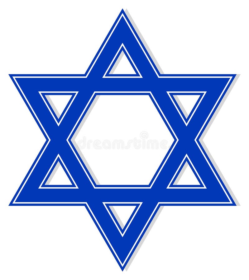 Estrela De David Azul Em Um Fundo Branco Isolado Ilustração do Vetor ...
