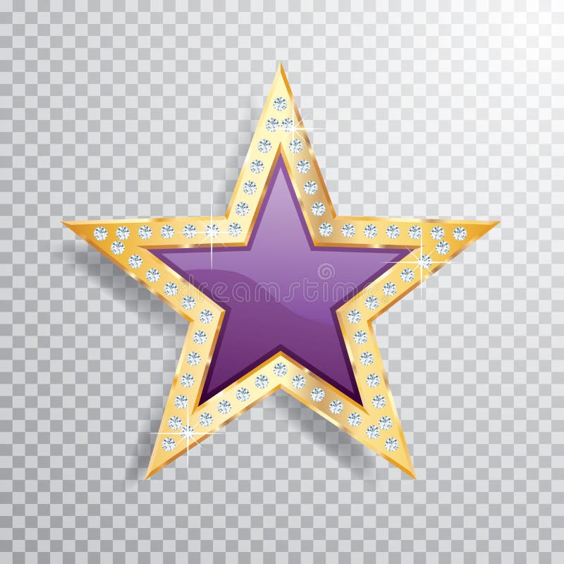 Estrela Do Roxo Do Ouro Da Gema Ilustração do Vetor - Ilustração de ...
