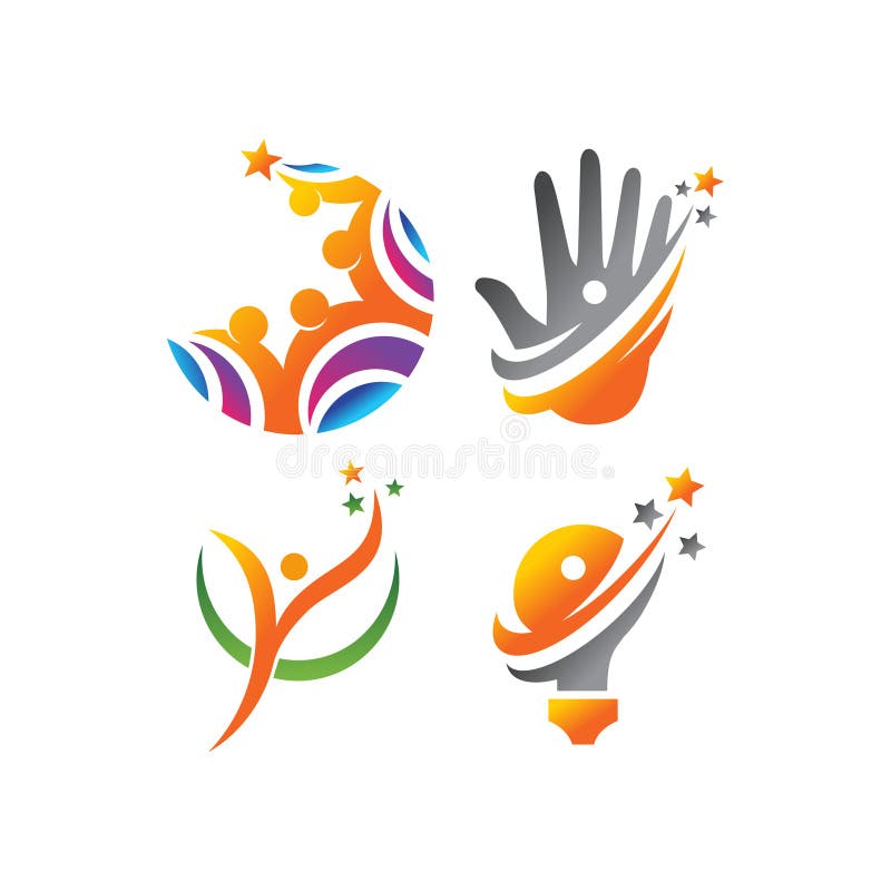 Estrela Logo Design Template Set Do Sucesso Ilustração do Vetor ...