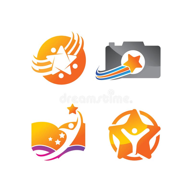 Estrela Logo Design Template Set Do Sucesso Ilustração do Vetor ...