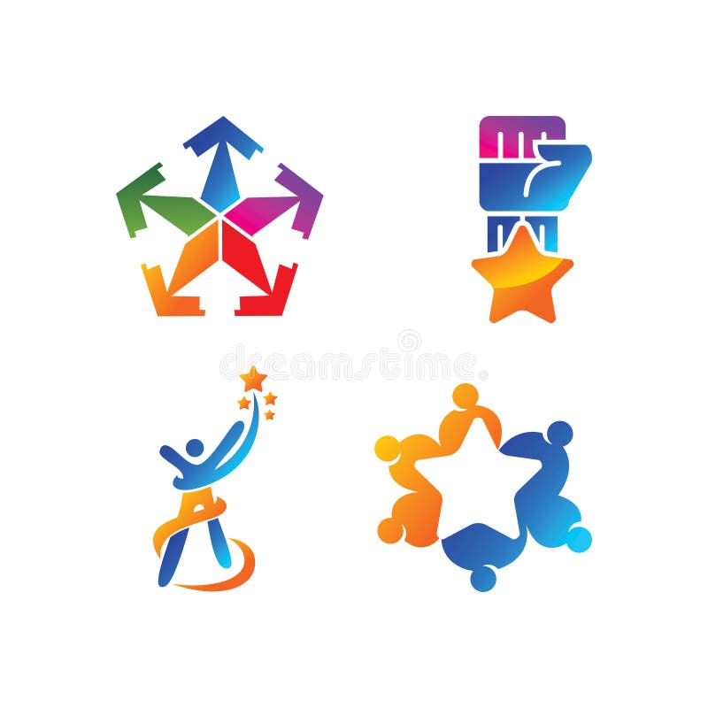 Estrela Logo Design Template Set Do Sucesso Ilustração do Vetor ...