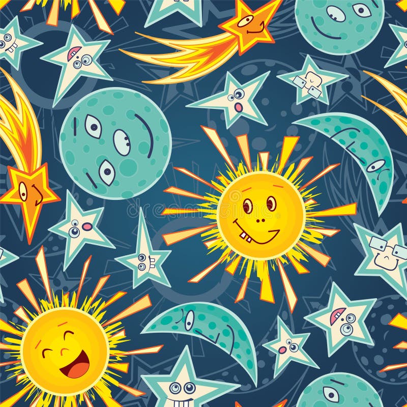 Estrelas e sol da lua ilustração do vetor. Ilustração de espumante ...