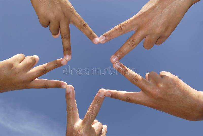 159 Manos Que Forman La Estrella Fotos de stock - Fotos libres de ...