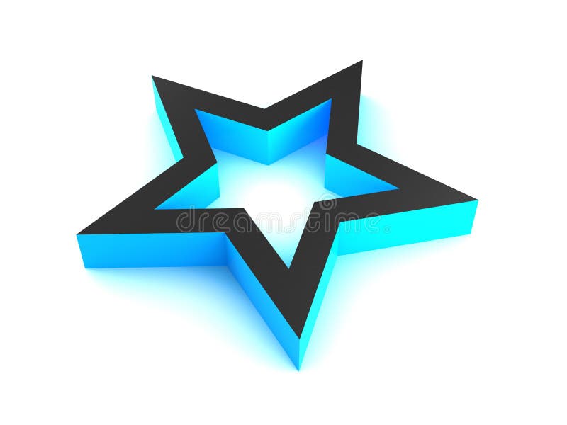Icono Del Logotipo De La Estrella Azul 3D Ilustración del Vector ...