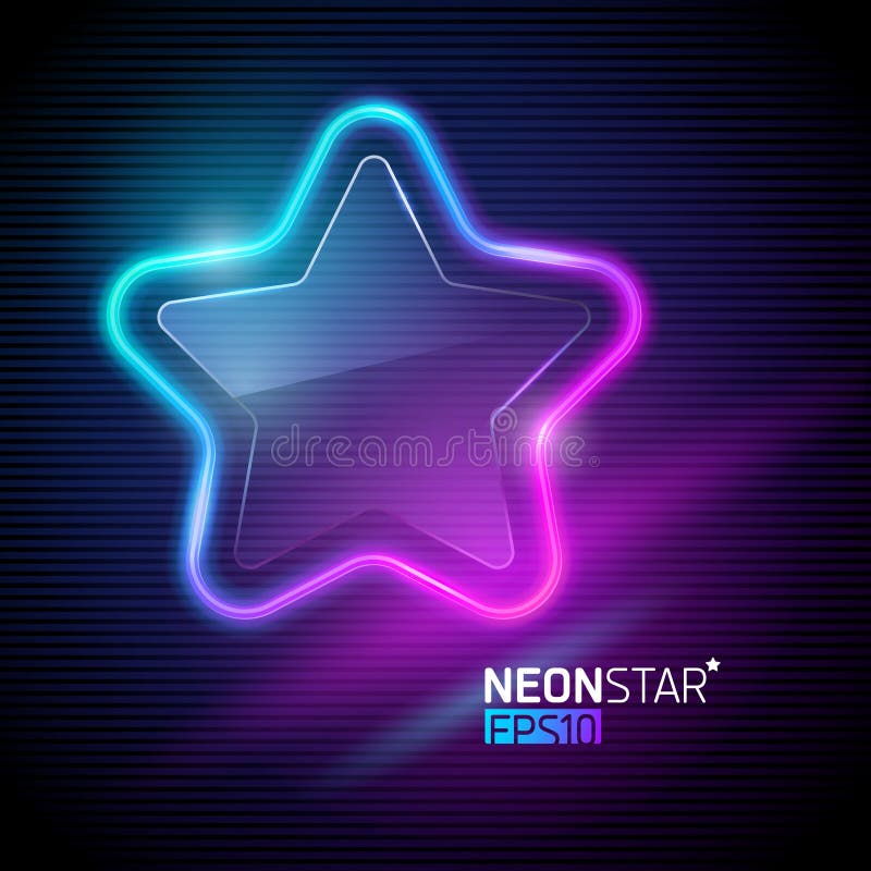 Estrella colorida de neón ilustración del vector. Ilustración de ...