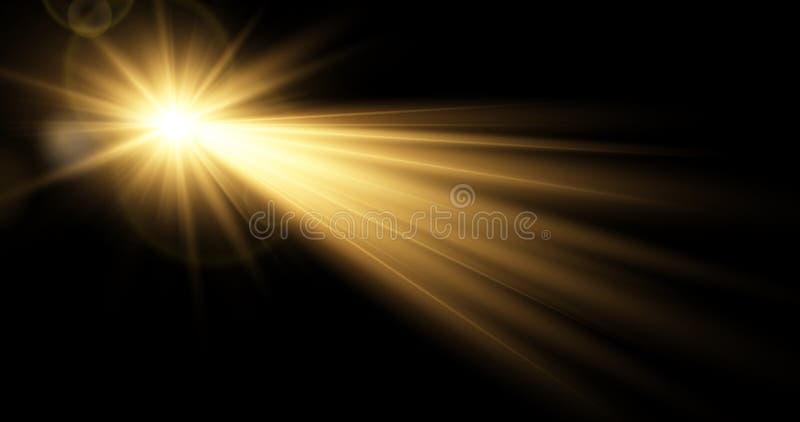 Estrella Con Lente Y Efecto Bokel. Sol Con Rayos Y Foco Ilustración del ...