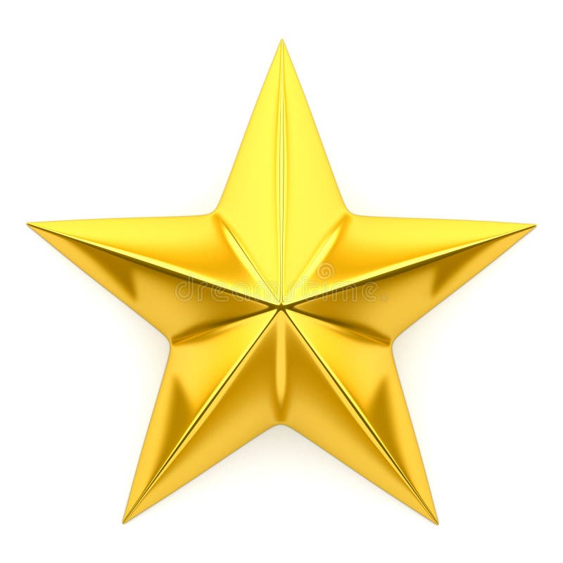 Estrella De Oro Brillante Aislada En Blanco Stock De