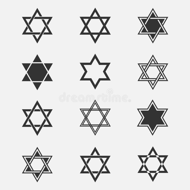 Estrellas Judías, Sistema Religioso Del Icono, Stock de ilustración ...