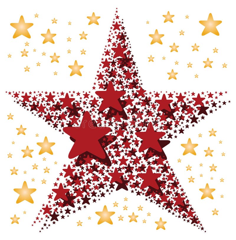 Estrella Grande Hecha De Pequeñas Estrellas Ilustración del Vector ...