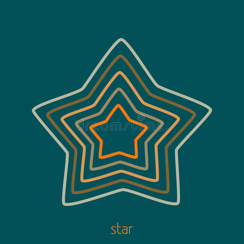 Estrella Simple Del Esquema Símbolo Del Vector Ilustración del Vector ...