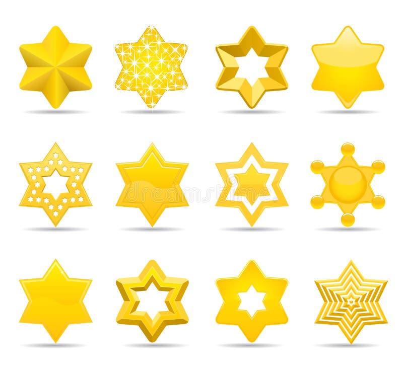 Conjunto De Iconos De Estrellas Lineales Iconos De Las Estrellas De ...