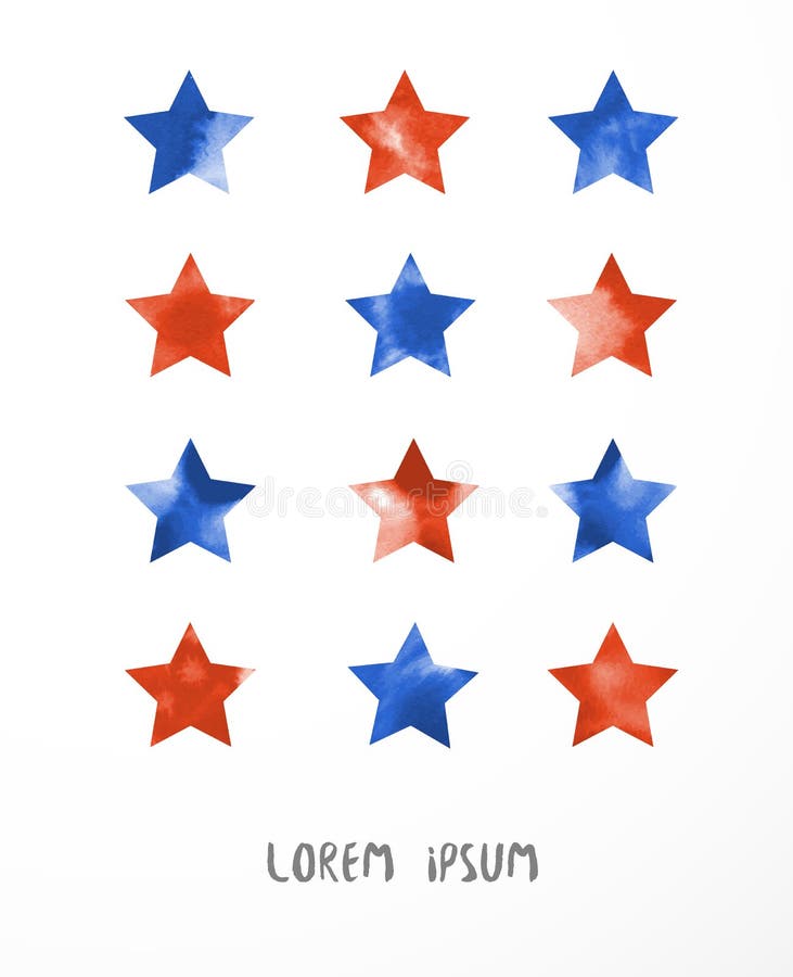 Estrellas Azules Y Rojas Con Fondo Blanco. Stock de ilustración ...