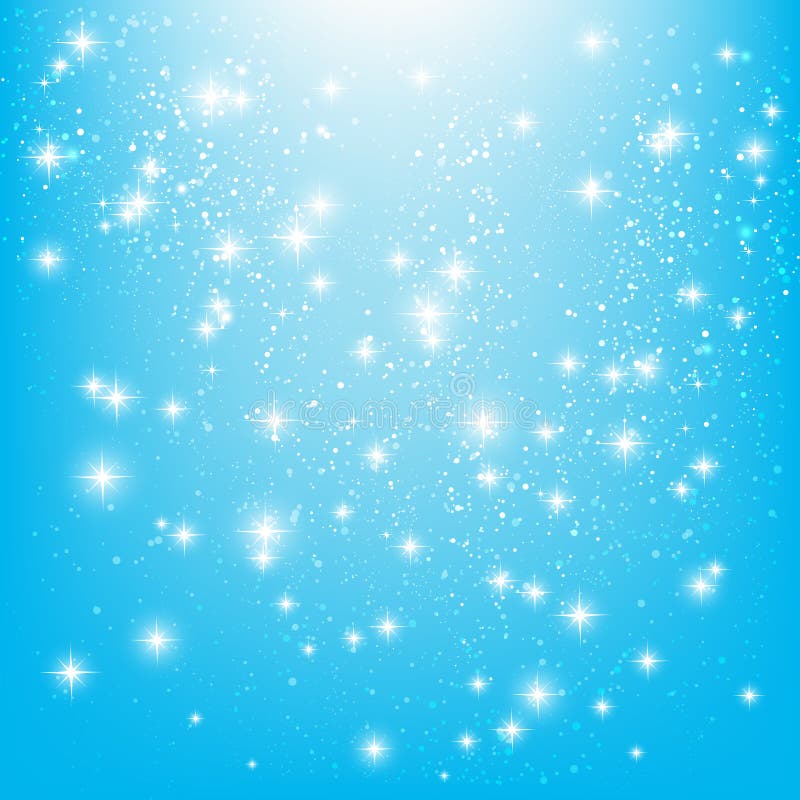 Estrellas Del Color En Fondo Del Cielo Azul Ilustración del Vector ...