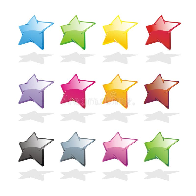 Estrellas Coloridas Del Vector Ilustración del Vector - Ilustración de ...