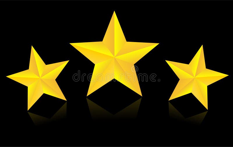 Estrellas Del Oro Vector De Tres Estrellas Ilustración del Vector ...
