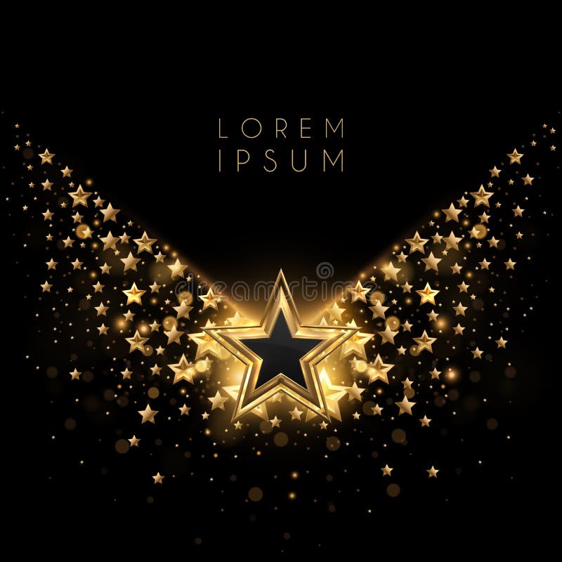 Estrellas Doradas De Fondo Negro Ilustración del Vector - Ilustración ...