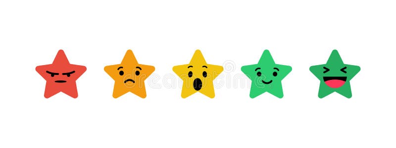 Estrellas Que Valoran En Las Emociones De La Forma Ilustración del ...