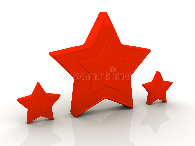 Estrellas Rojas. Aisladas Sobre Blanco Stock de ilustración ...