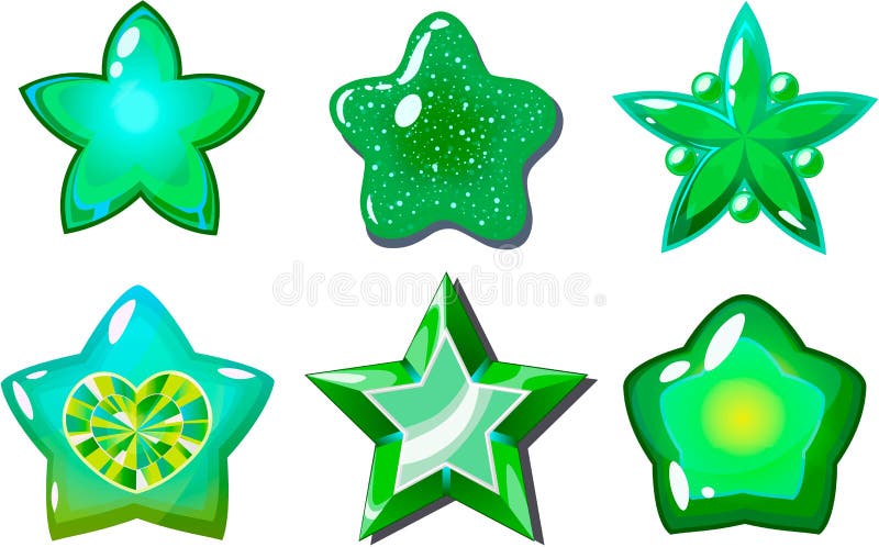 Estrellas verdes stock de ilustración. Ilustración de cristal - 87596364